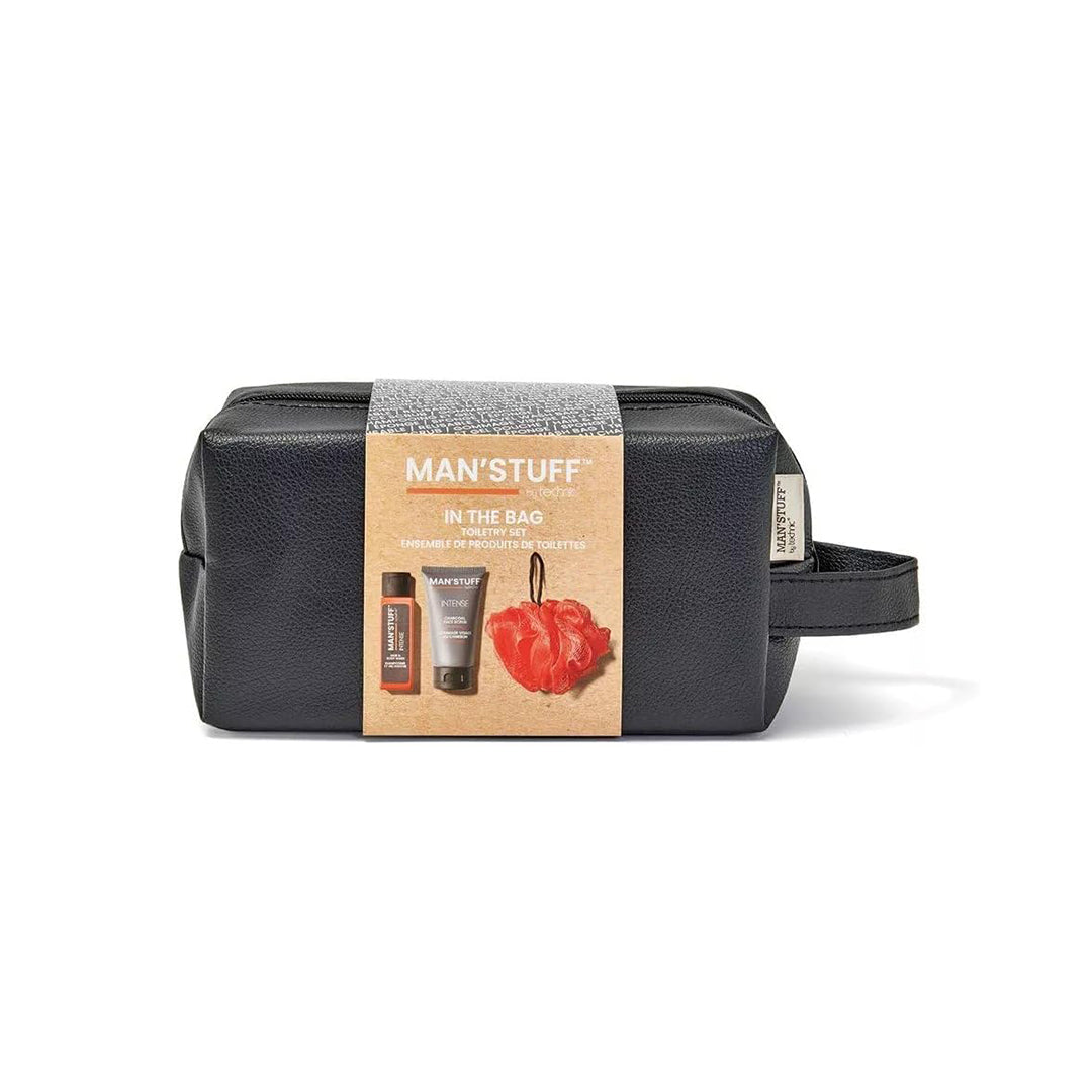 Man Stuff In The Bag 4 Piece Set Wash Bag, Hair & – Beauty Outlet