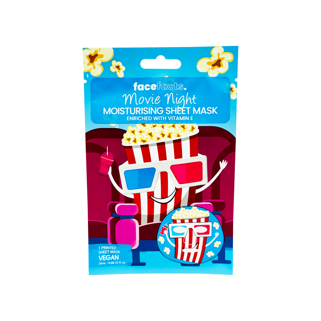 Face Facts Movie Night Moisturising Printed Sheet Mask – Beauty Outlet