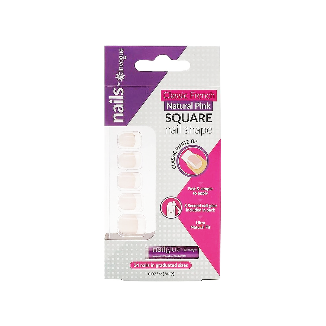 Invogue Classic French Natural Pink Square Shape – Beauty Outlet