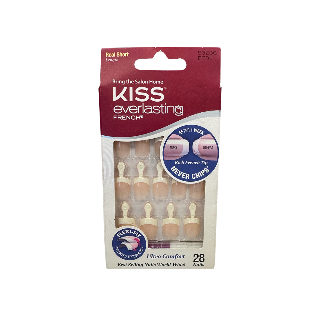Kiss Everlasting French 28 Nails Real Short Length EF01 53236 – Beauty ...