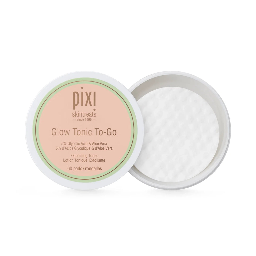 Pixi Skin Treats Glow Tonic To Go 60 Pads 5% Glycolic Acid & Aloe Vera ...