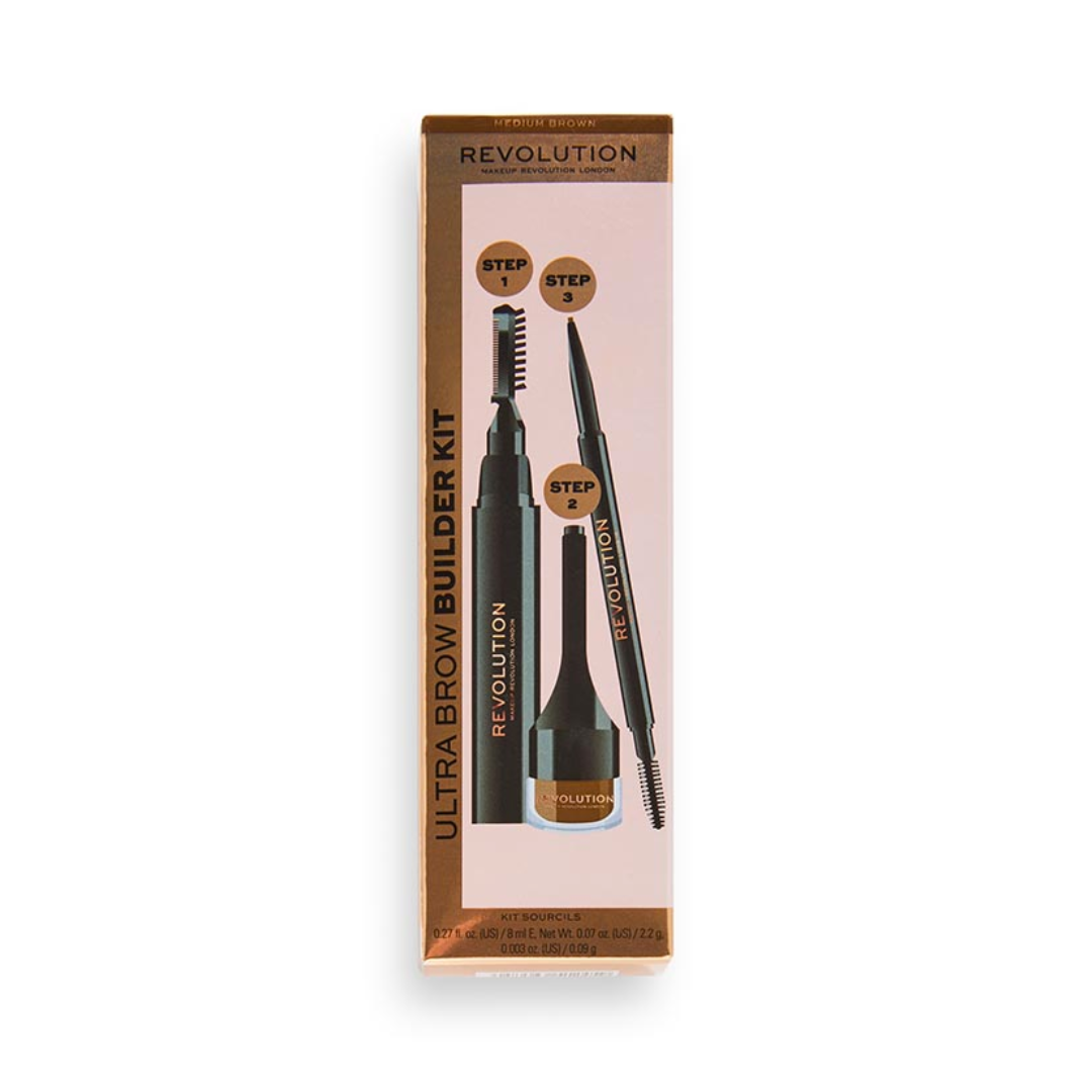 Makeup Revolution Ultra Brow Builder Kit Medium Brown – Beauty Outlet