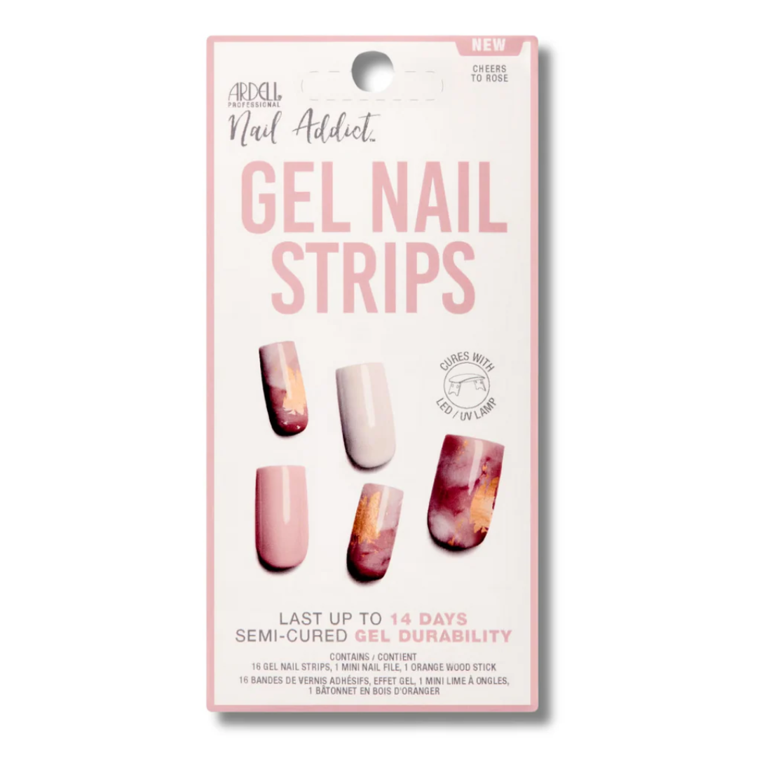 Ardell Nail Addict Gel Nail Strips Cheers To Rose – Beauty Outlet
